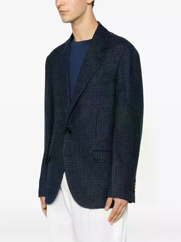Brunello Cucinelli Check-pattern Single-breasted Blazer