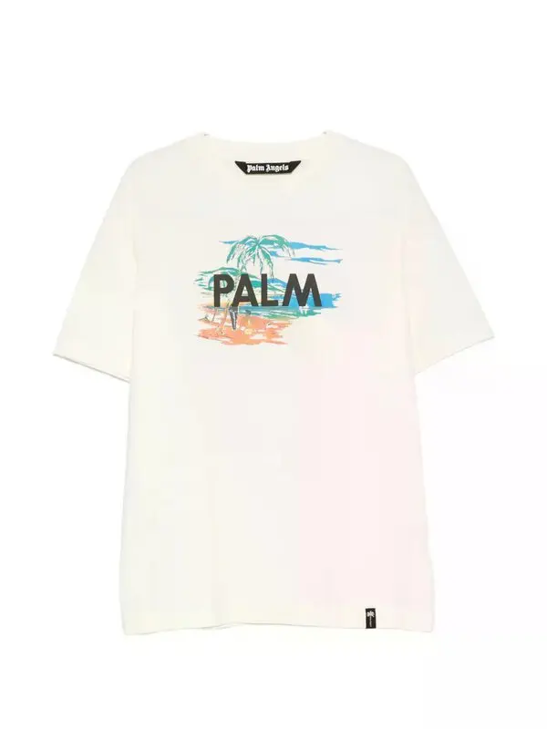 Palm Angels Graphic-print T-shirt - Neutrals