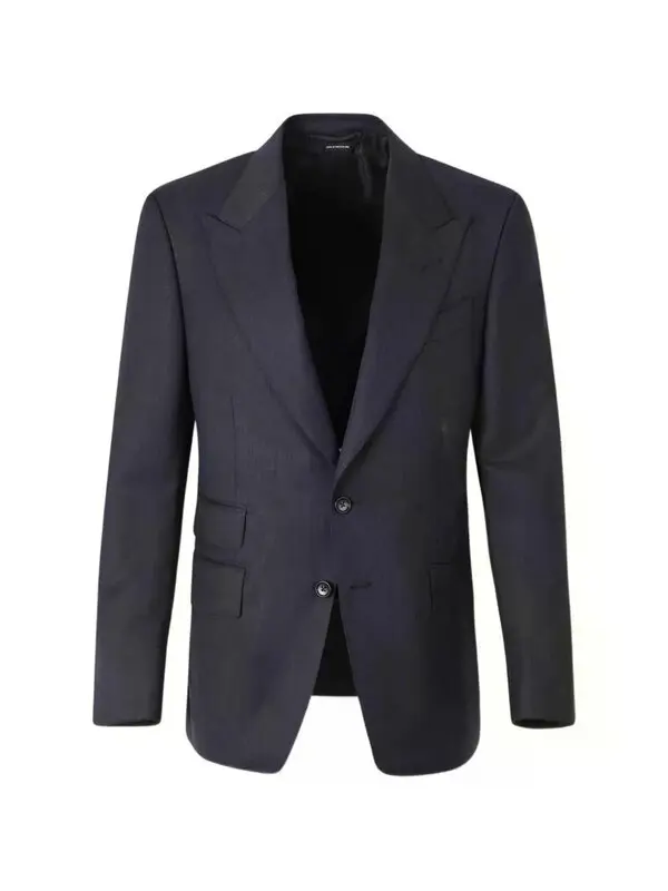 TOM FORD Herringbone Peak-lapel Suit - Blue