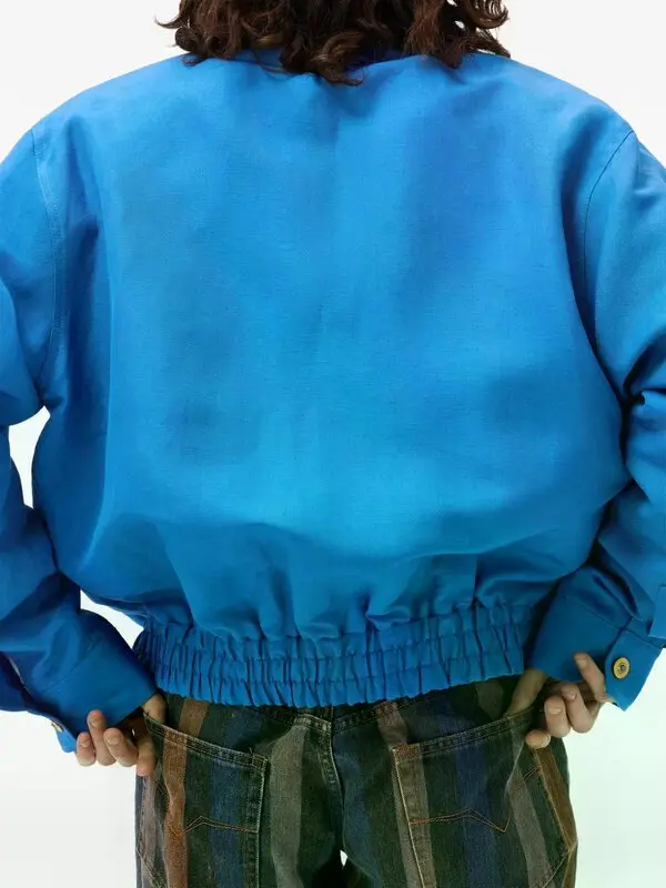 Versace Wool-linen Blouson - Blue