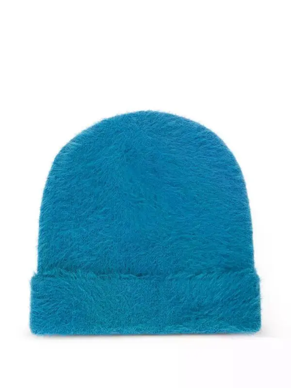 Fendi Logo Patch Beanie Hat