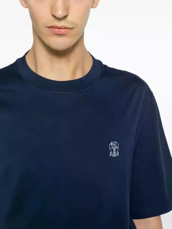 Brunello Cucinelli Logo-embroidered Crew-neck T-shirt