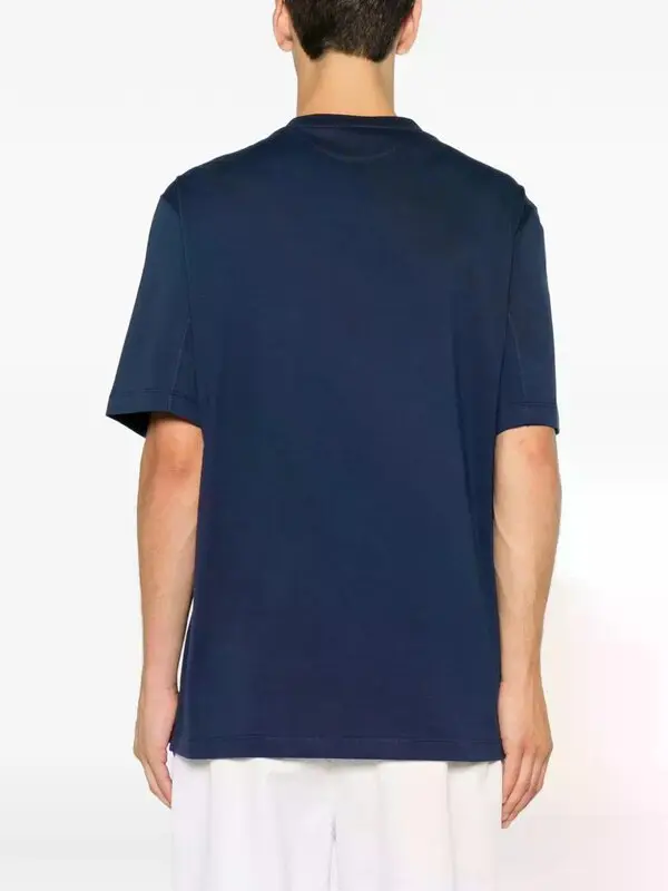 Brunello Cucinelli Logo-embroidered Crew-neck T-shirt - Blue