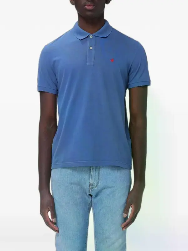 BROOKSFIELD Logo-embroidered Cotton Polo Shirt - Blue