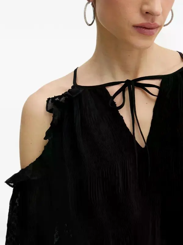 Guess Ruffled Cold-shoulder Blouse