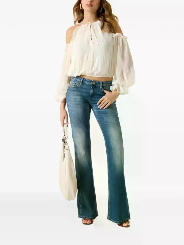Guess Ruffled Cold-shoulder Blouse