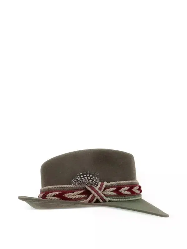 ALEXIA ALVAREZ DE TOLEDO Feather Brooch Wide-brim Hat