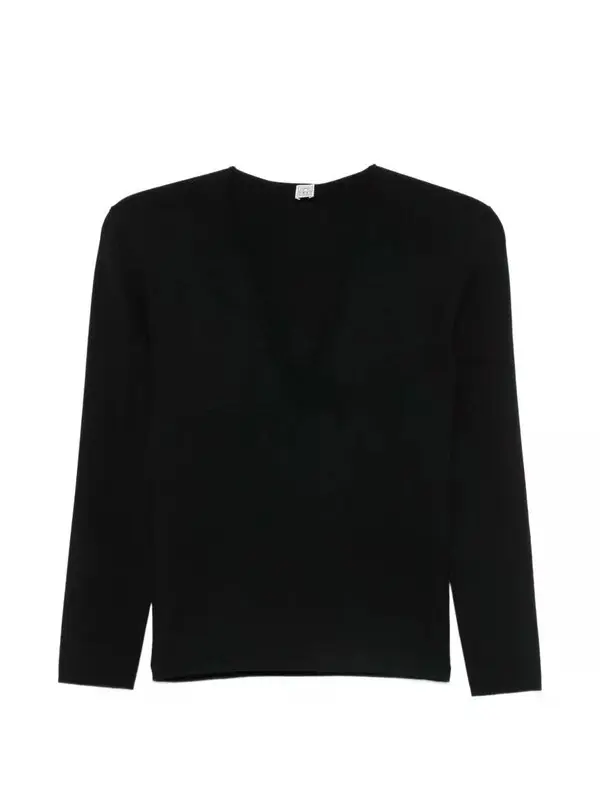 TOTEME V-neck Ribbed Sweater