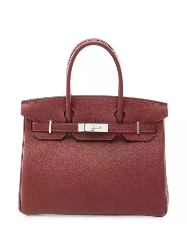 Hermès 2026 30 Birkin Leather Tote Bag - Red