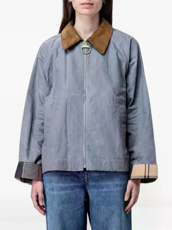 Barbour Catlin Corduroy Collar Cropped Coat - Grey