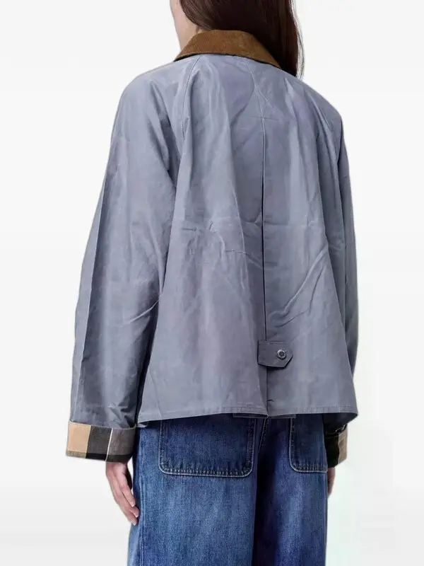 Barbour Catlin Corduroy Collar Cropped Coat - Grey