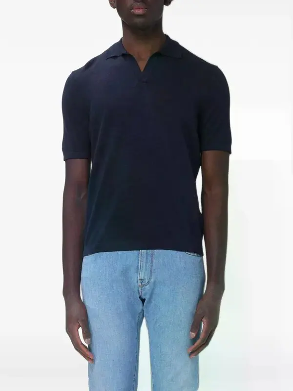 BROOKSFIELD Bowling-collar Linen T-shirt