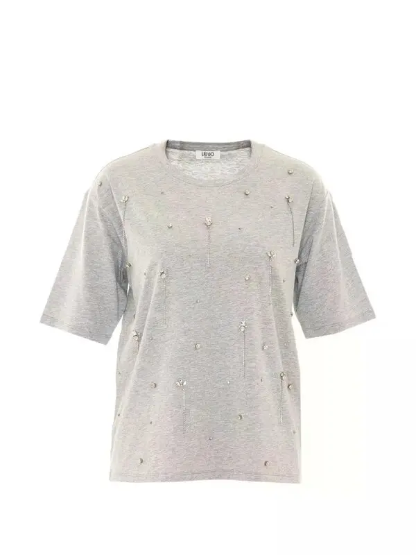 Liu Jo Crystal Embellishment T-shirt - Grey