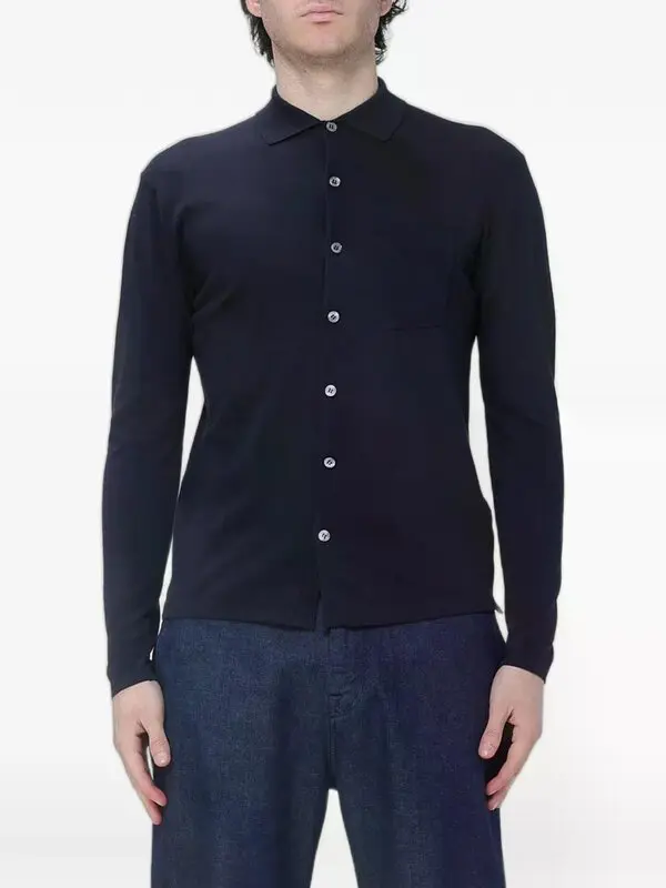 BROOKSFIELD Chest Pocket Button-up Cardigan - Blue