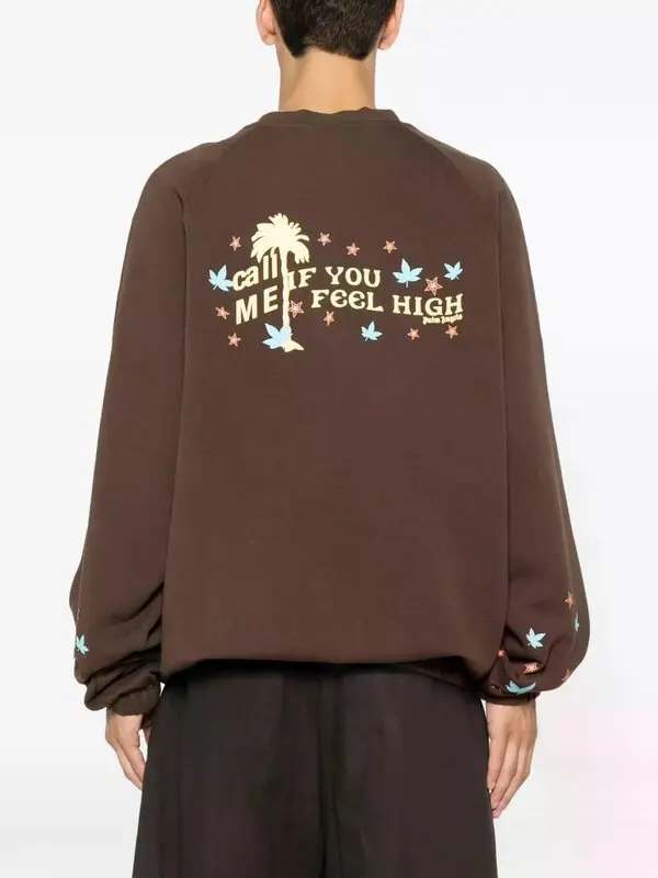 Palm Angels Graphic Print Pouch Pocket Sweater