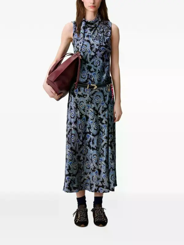 Claudie Pierlot Sleeveless Paisley Print Dress
