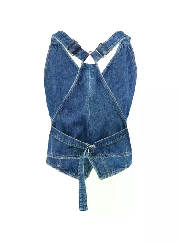 Sportmax Buckle-strap Denim Waistcoat