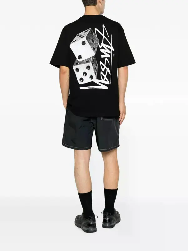 StÜssy Dice Print Cotton T-shirt - Black