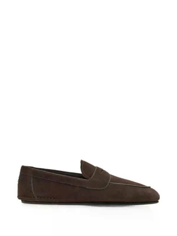 FERRAGAMO Suede Tubular Loafers