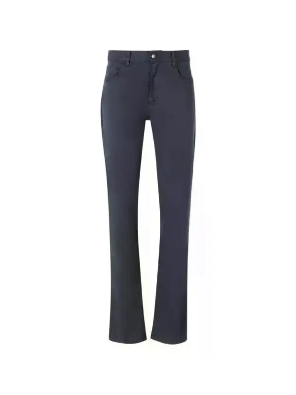 Canali Five-pocket Jeans With Logo Patch