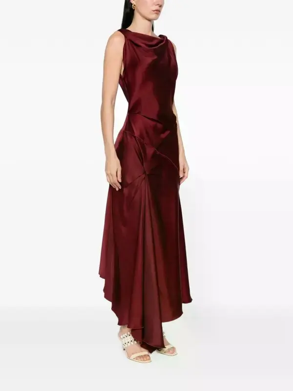 Victoria Beckham Posy Draped Asymmetric Gown