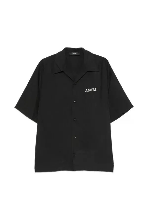 Amiri Logo-embroidered Short-sleeve Shirt - Black