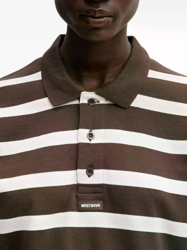 WRSTBHVR Seth Horizontal-stripe Long-sleeve Polo Top