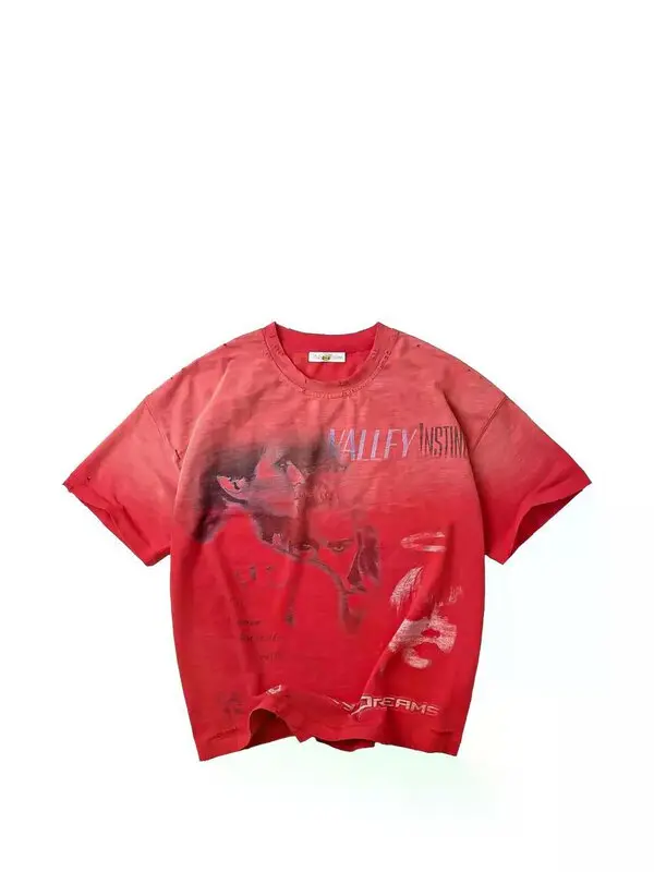 VALE FOREVER Valley Instinct Graphic-print Distressed T-shirt