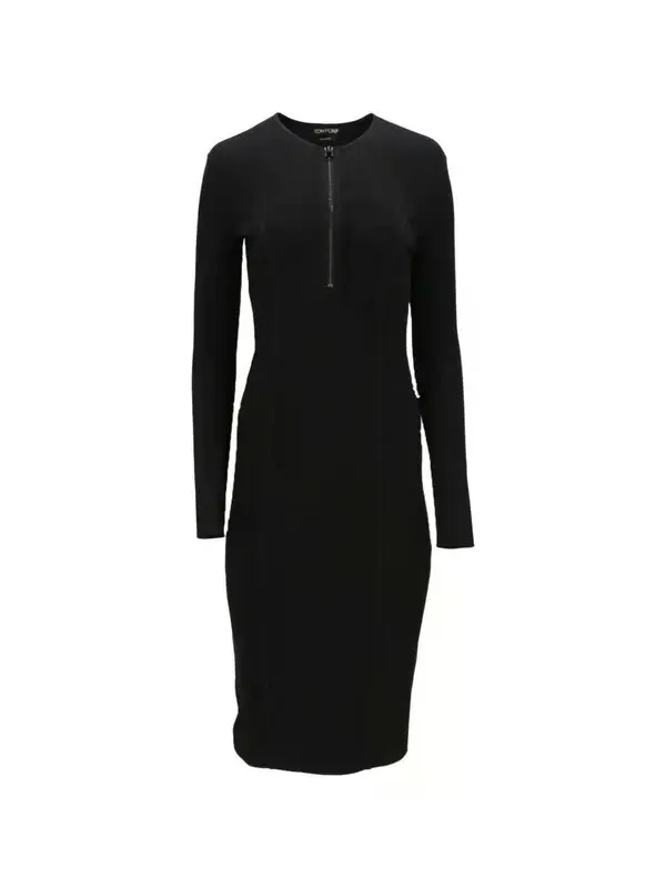 TOM FORD Zip-fastening Midi Dress - Black