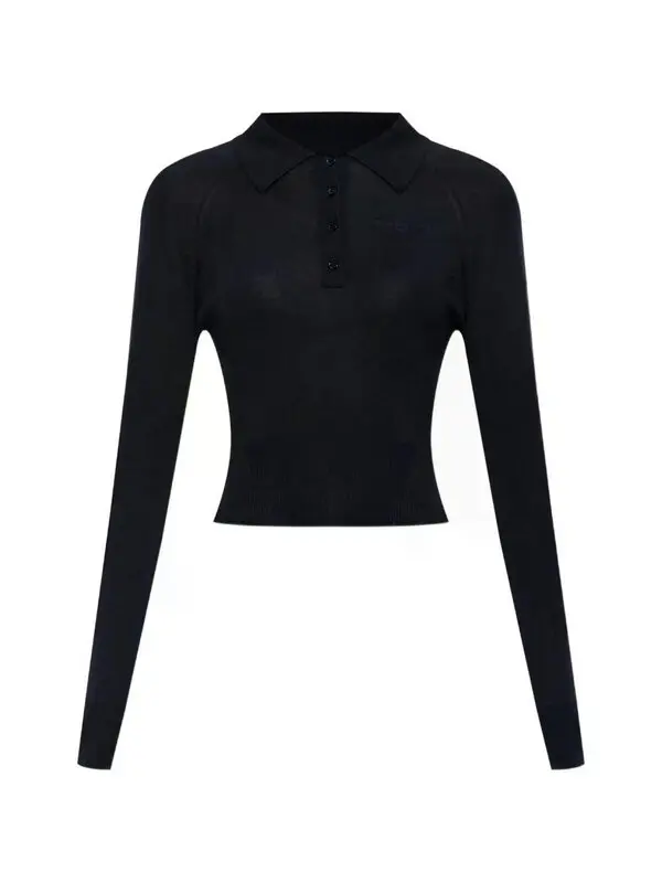 Givenchy Logo Embroidered Polo Top - Blue