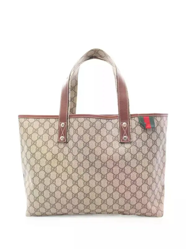 Gucci Gg Supreme Sherry Line Tote Bag - Neutrals