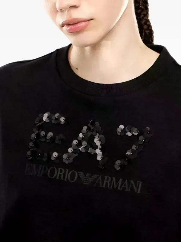 EA7 Sequin Embellished Logo T-shirt