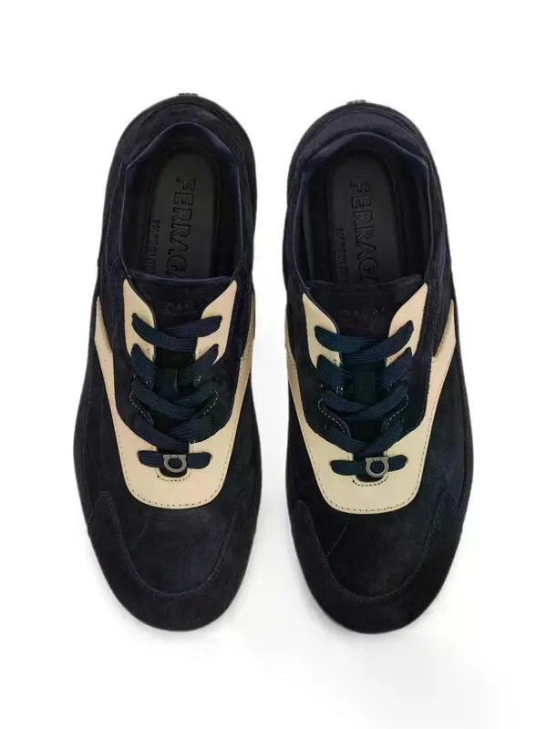 FERRAGAMO Suede Low Top Sneakers With Gathered Detail