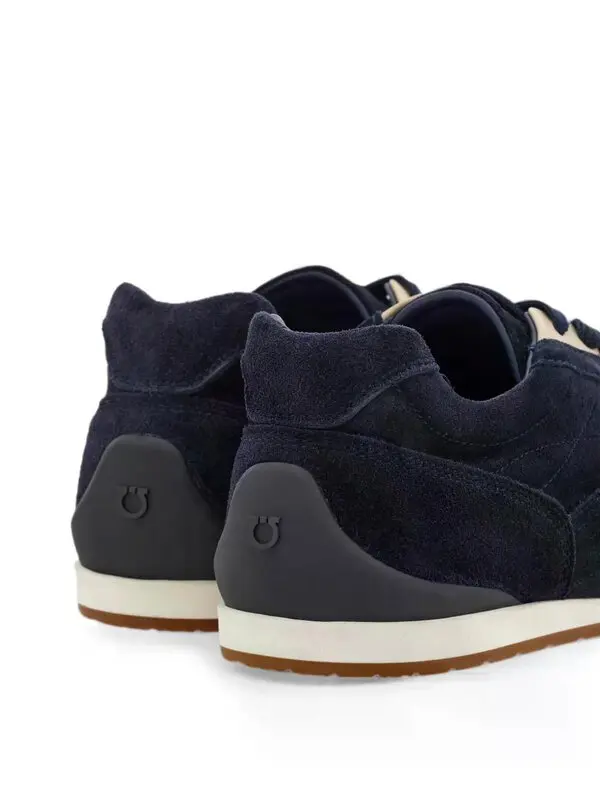 FERRAGAMO Suede Low Top Sneakers With Gathered Detail