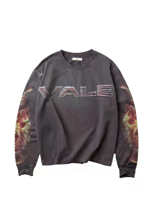 VALE FOREVER Budokai Graphic-print Long-sleeve T-shirt - Grey