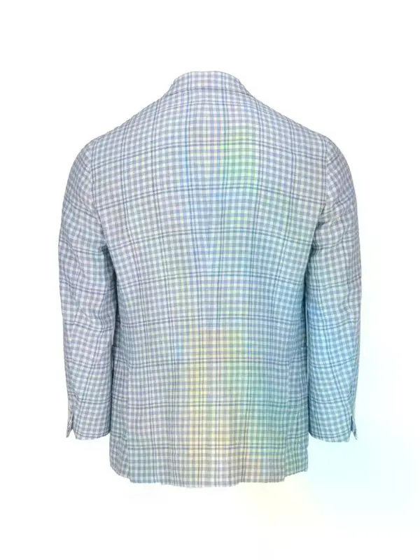 Isaia Gingham-check Single-breasted Blazer