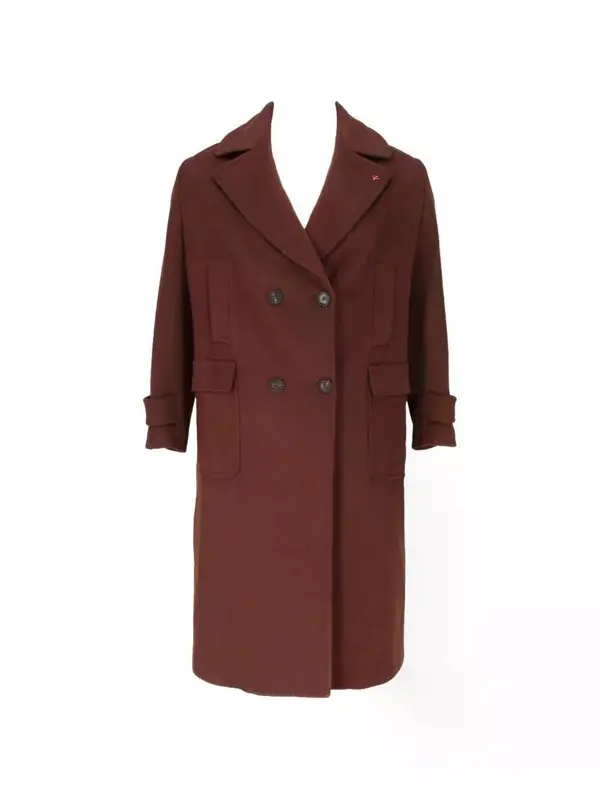 Isaia Double-breasted Notched-lapel Coat - Brown