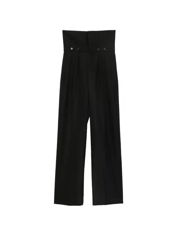 Carven Tailored Trousers With Side Slit Pockets - Black