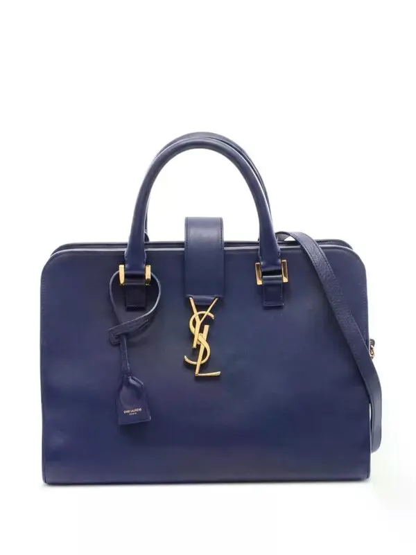 Saint Laurent 2000s Small Lcabas Leather Tote Bag - Blue