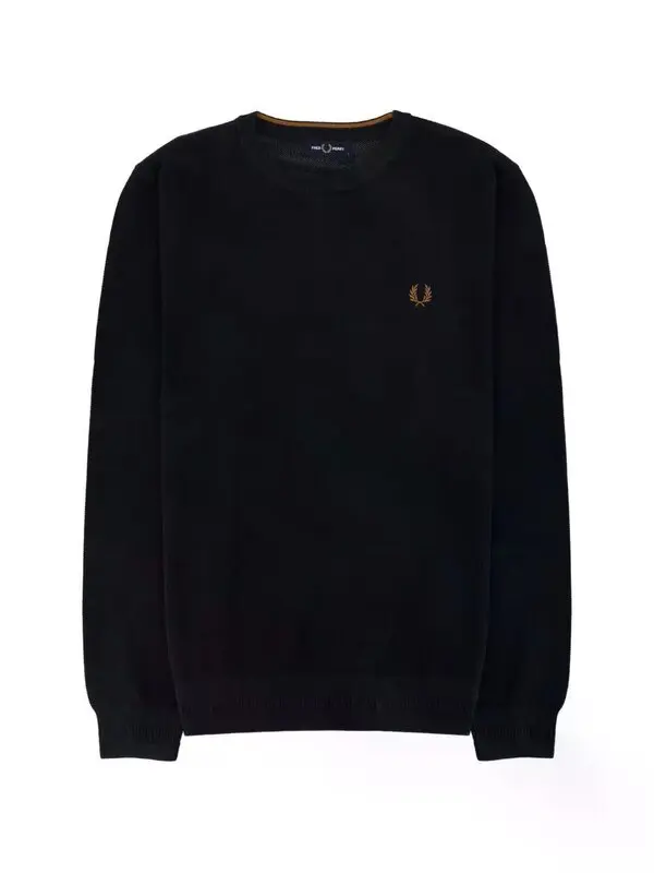 Fred Perry Embroidered Waffle Knit Sweatshirt - Blue