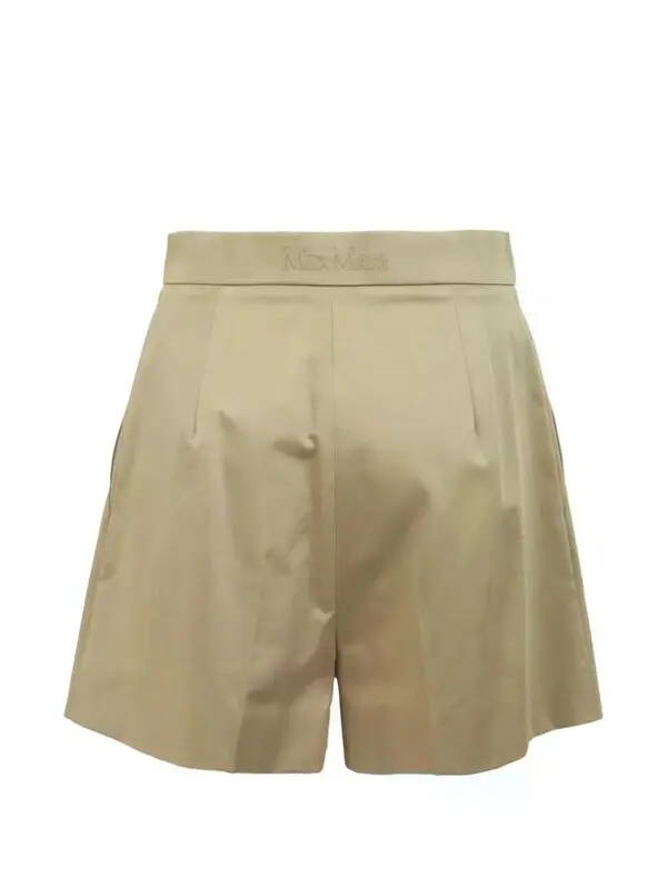 Max Mara Pleated Logo-embroidered Shorts