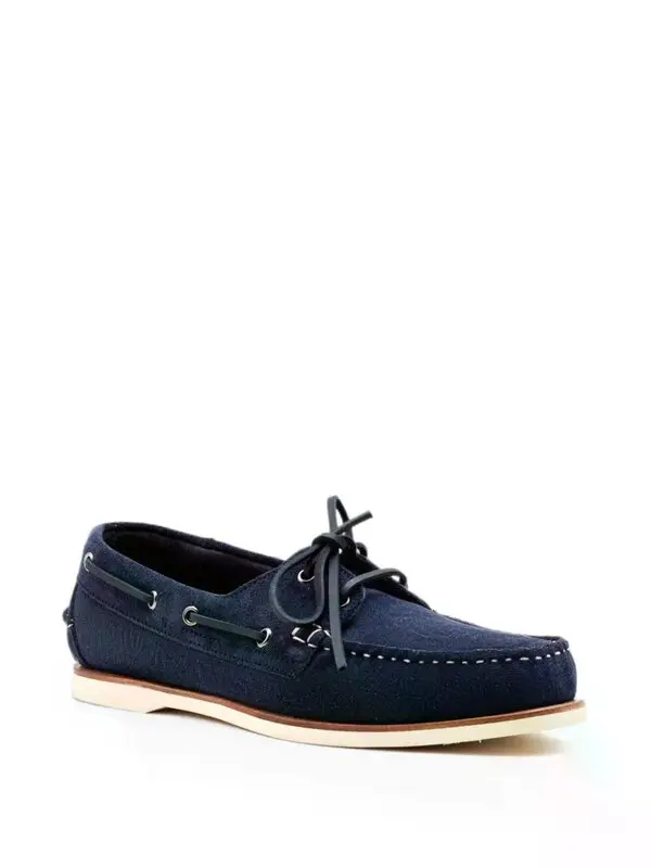 BERWICK 1707 Suede Lace-up Boat Shoes