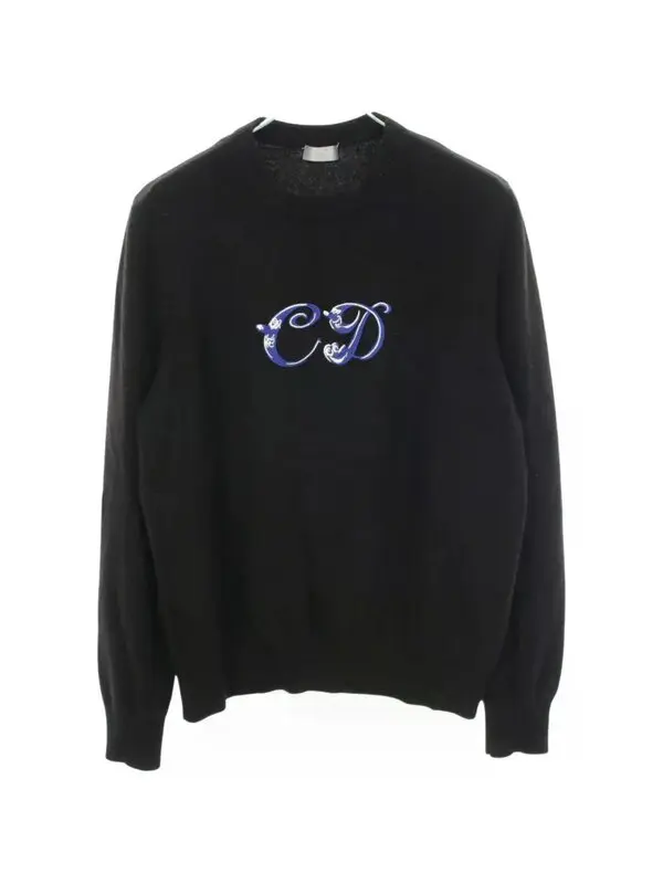 Dior 2000s Kenny Scharf Embroidered Cashmere Sweater - Black