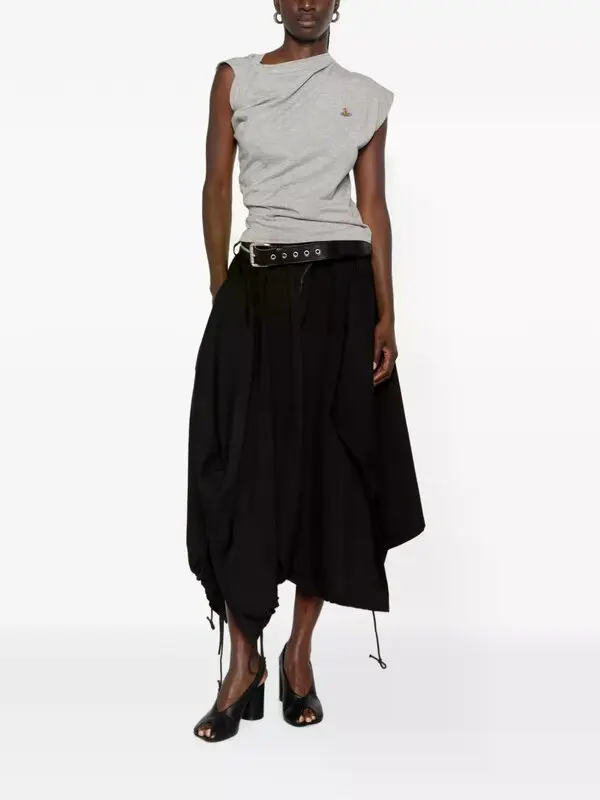VIVIENNE WESTWOOD Embroidered Draped T-shirt - Grey