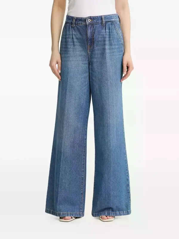 FRACOMINA Pleated Wide-leg Jeans - Blue