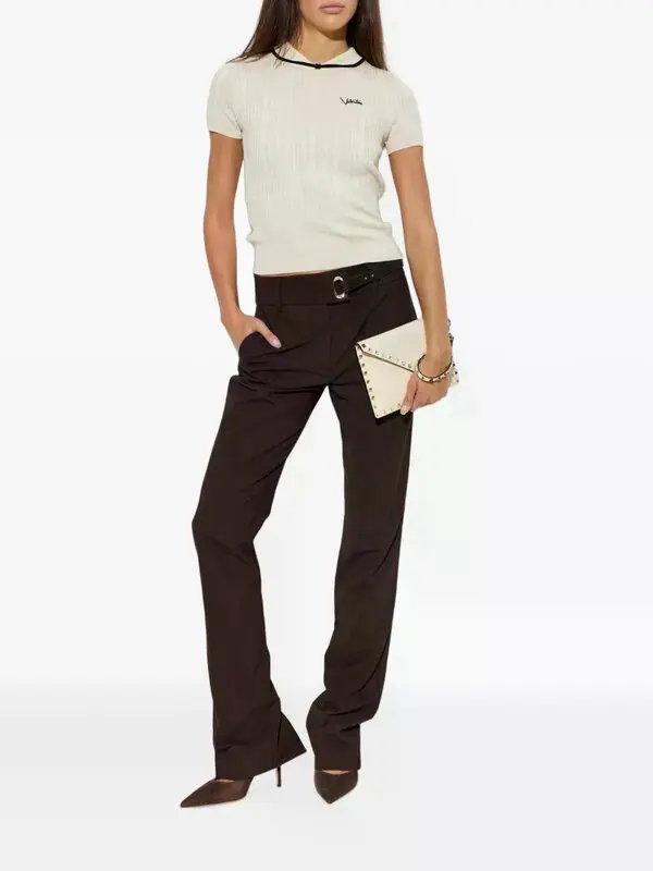 Valentino Garavani Logo Embroidered Cable-knit Top