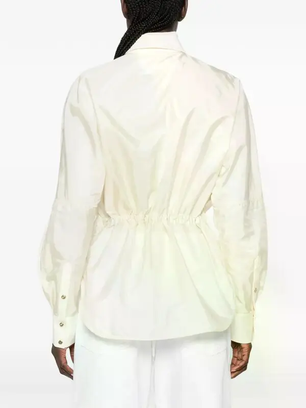 Moncler Long-sleeve Zip-up Shirt With Logo Patch