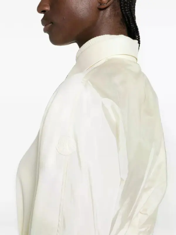 Moncler Long-sleeve Zip-up Shirt With Logo Patch