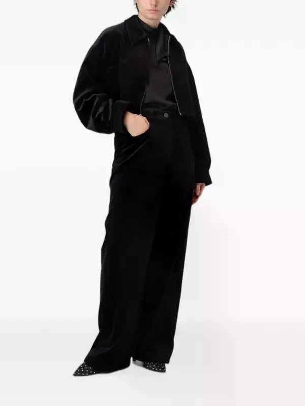Theory Velvet Belt-loop Pocket Trousers - Black