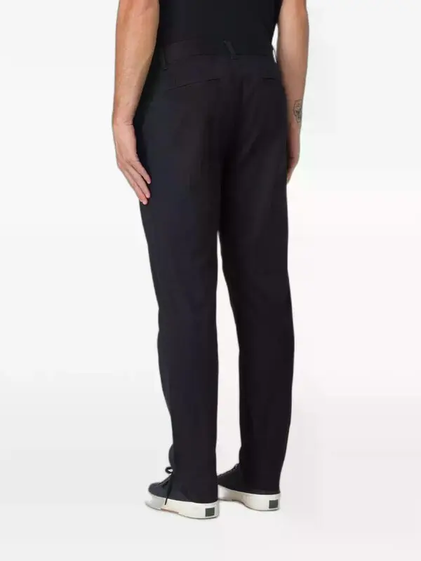 Armani Exchange Navy Twill Texture Straight-leg Trousers